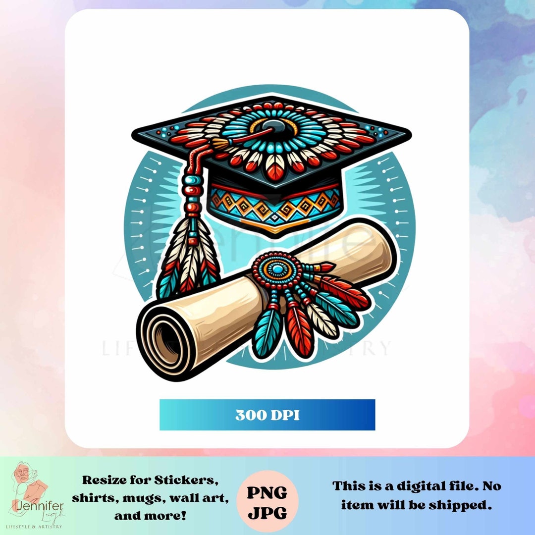 Indigenous Graduation Cap JPG PNG Native Design Digital Download for ...