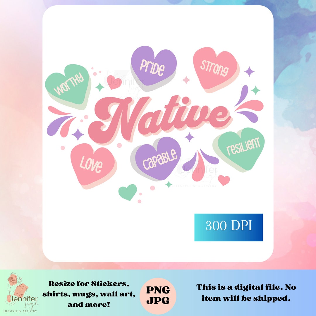 Indigenous Candy Hearts Jpg Png Native Digital Download, Printable Art ...