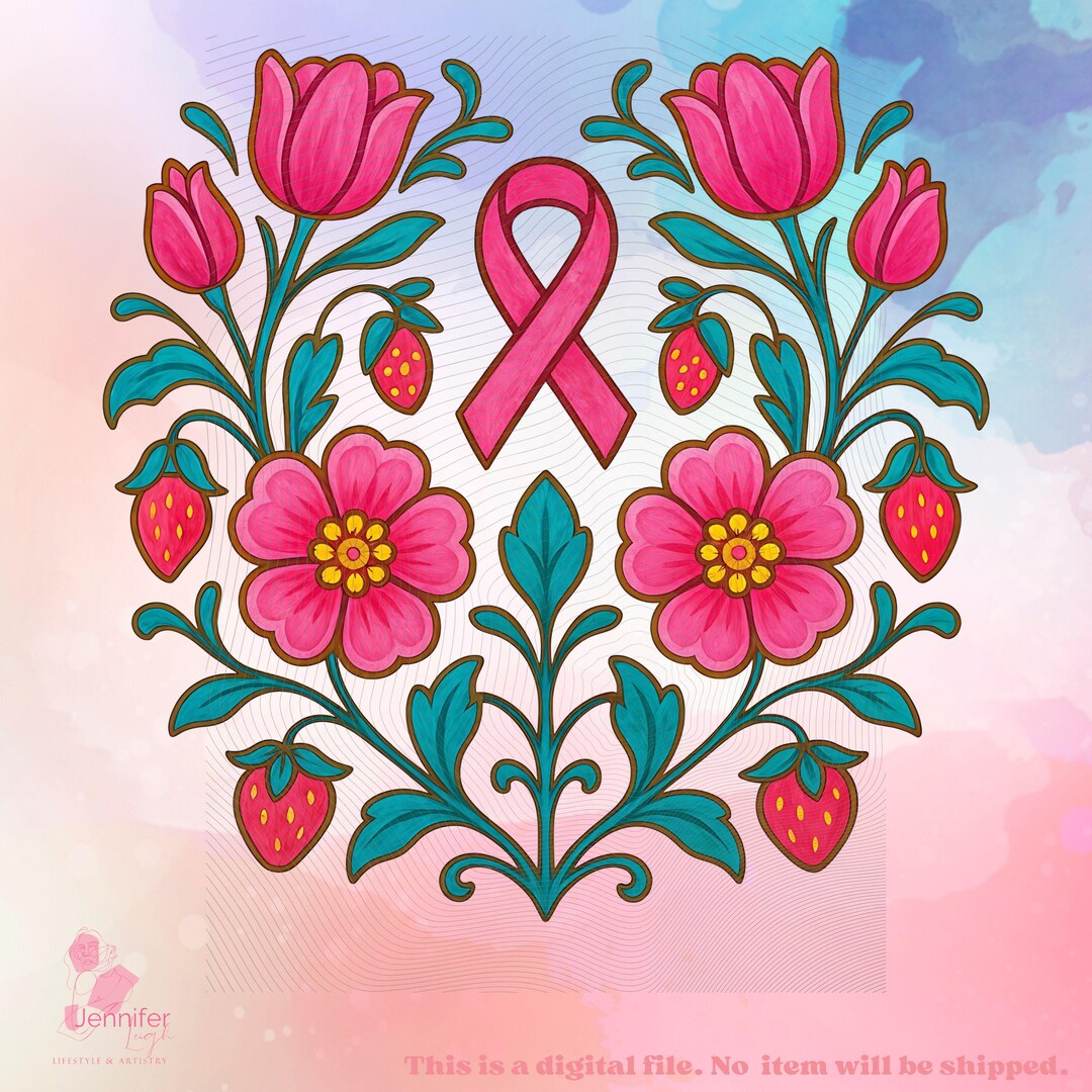 Indigenous Floral Pink Breast Cancer Awareness Floral Design Bundle Png ...