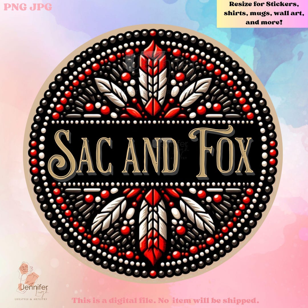 Indigenous Sac and Fox PNG Native Digital Download for Wall Art ...