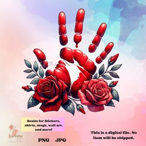MMIW Floral Red Hand Indigenous Jpg Png Native Instant Download ...