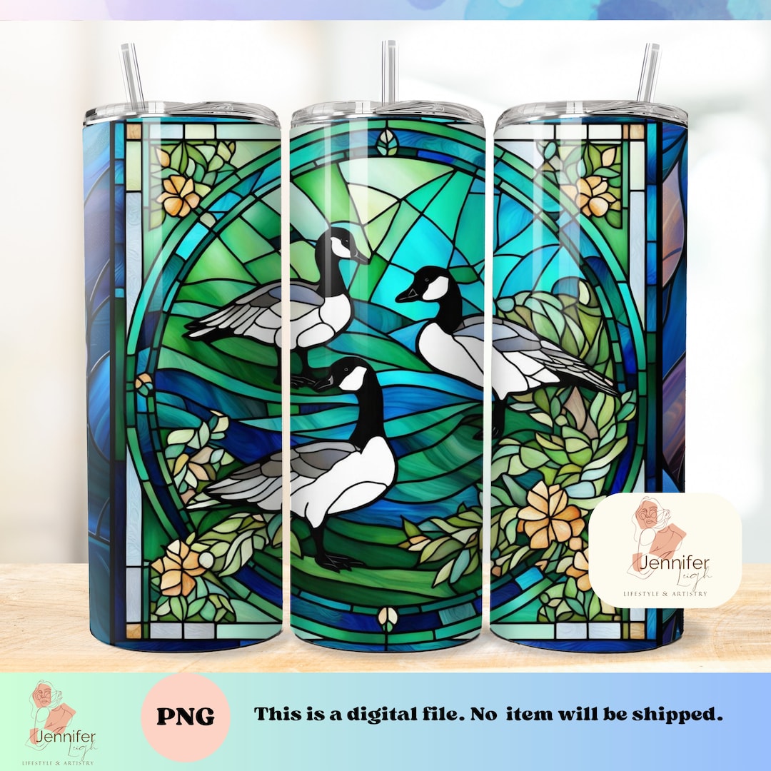 Seamless Canadian Geese Stained Glass Png Instant Download for 20 Oz 9. ...