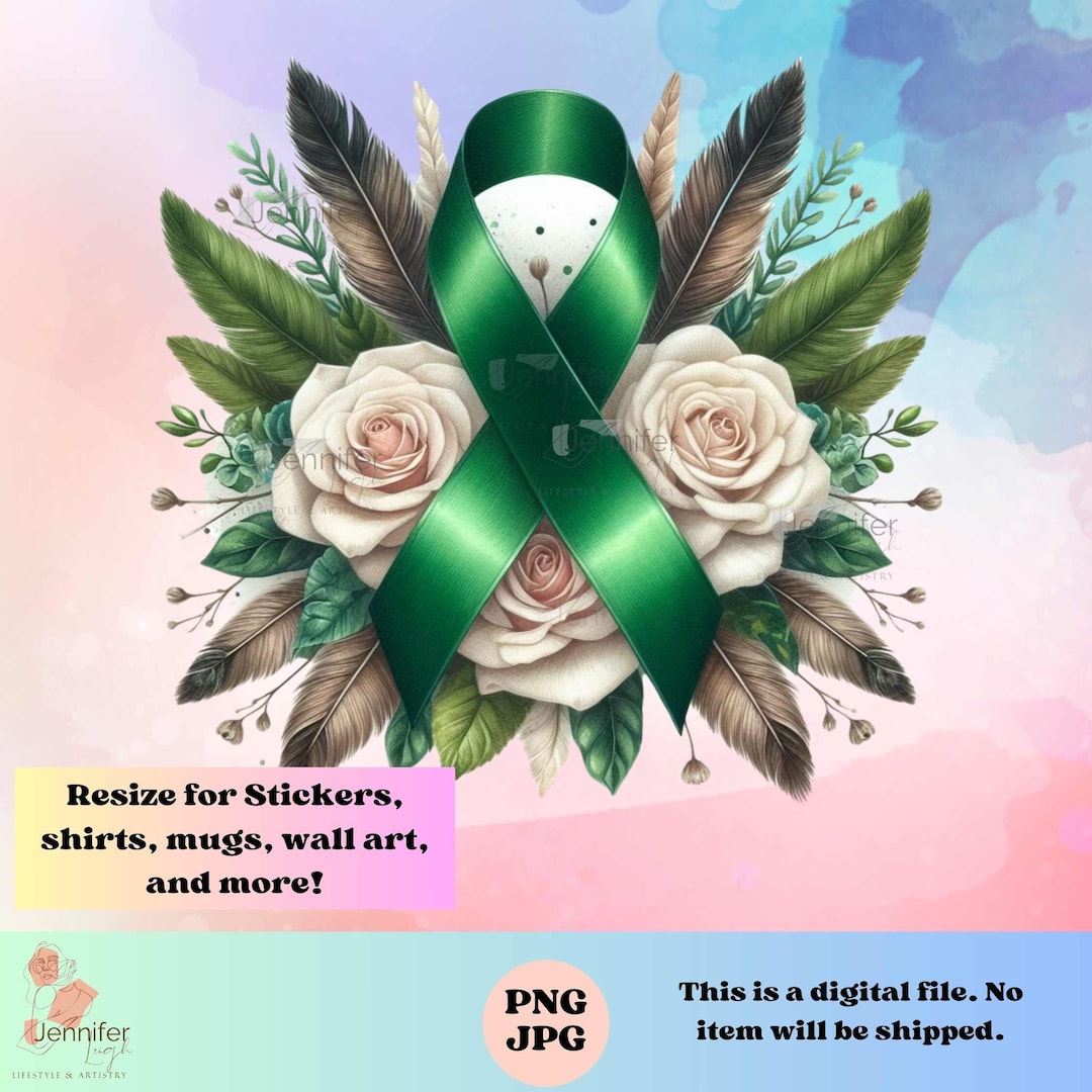 Indigenous Floral Green Ribbon Awareness Clipart Design Bundle Png ...