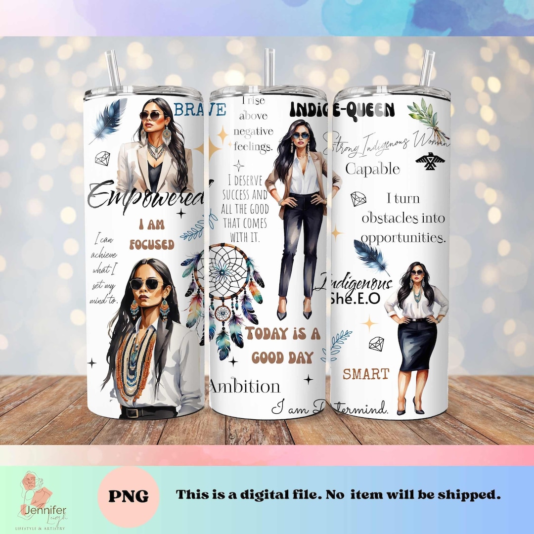 Indigenous Business Woman Affirmations Tumbler Wrap PNG Native Instant ...