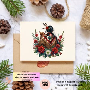 Christmas Mother Indigenous PNG JPG Native American Designs for Digital ...