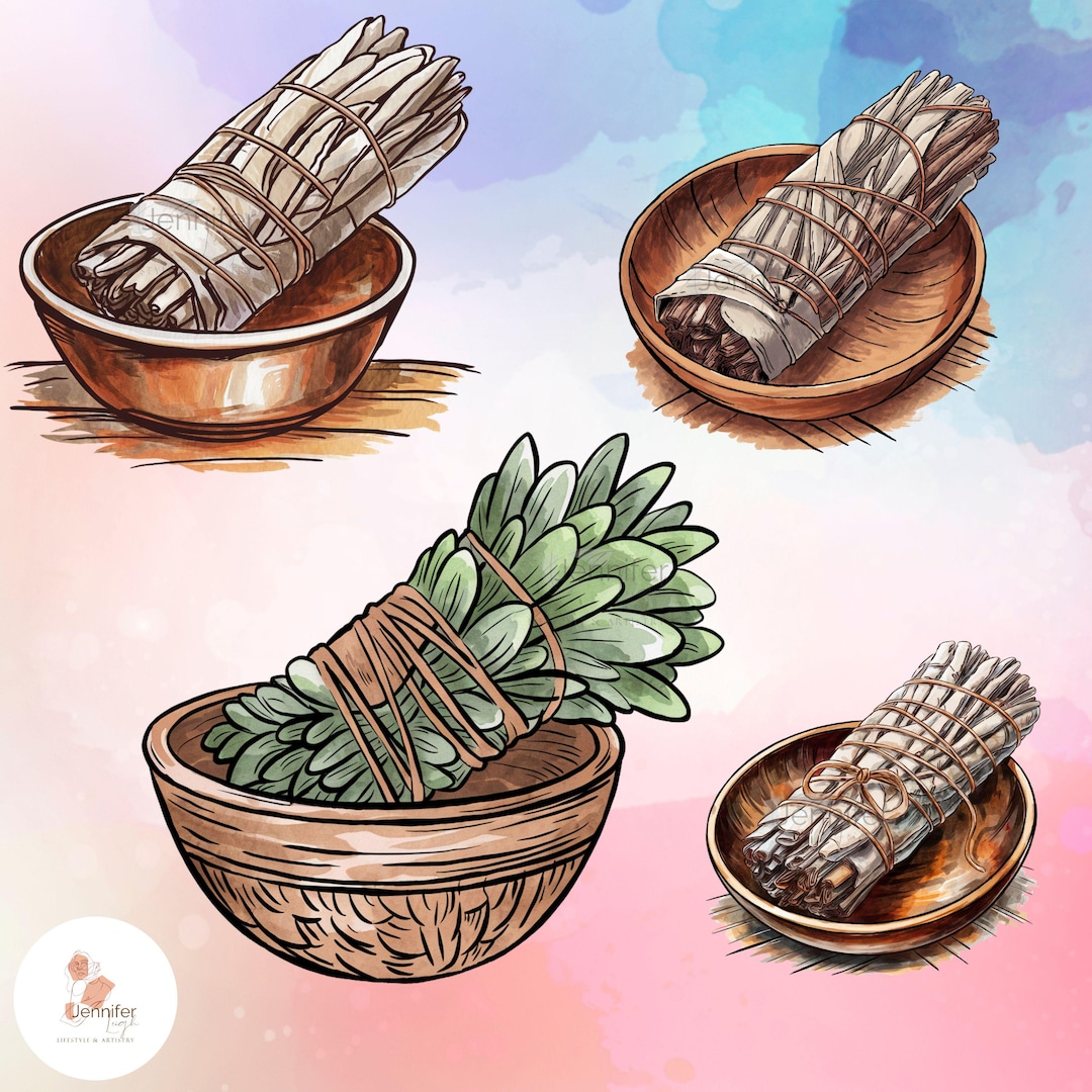 Indigenous Smudge Sage Bowl Clipart PNG Native Design Digital Download ...