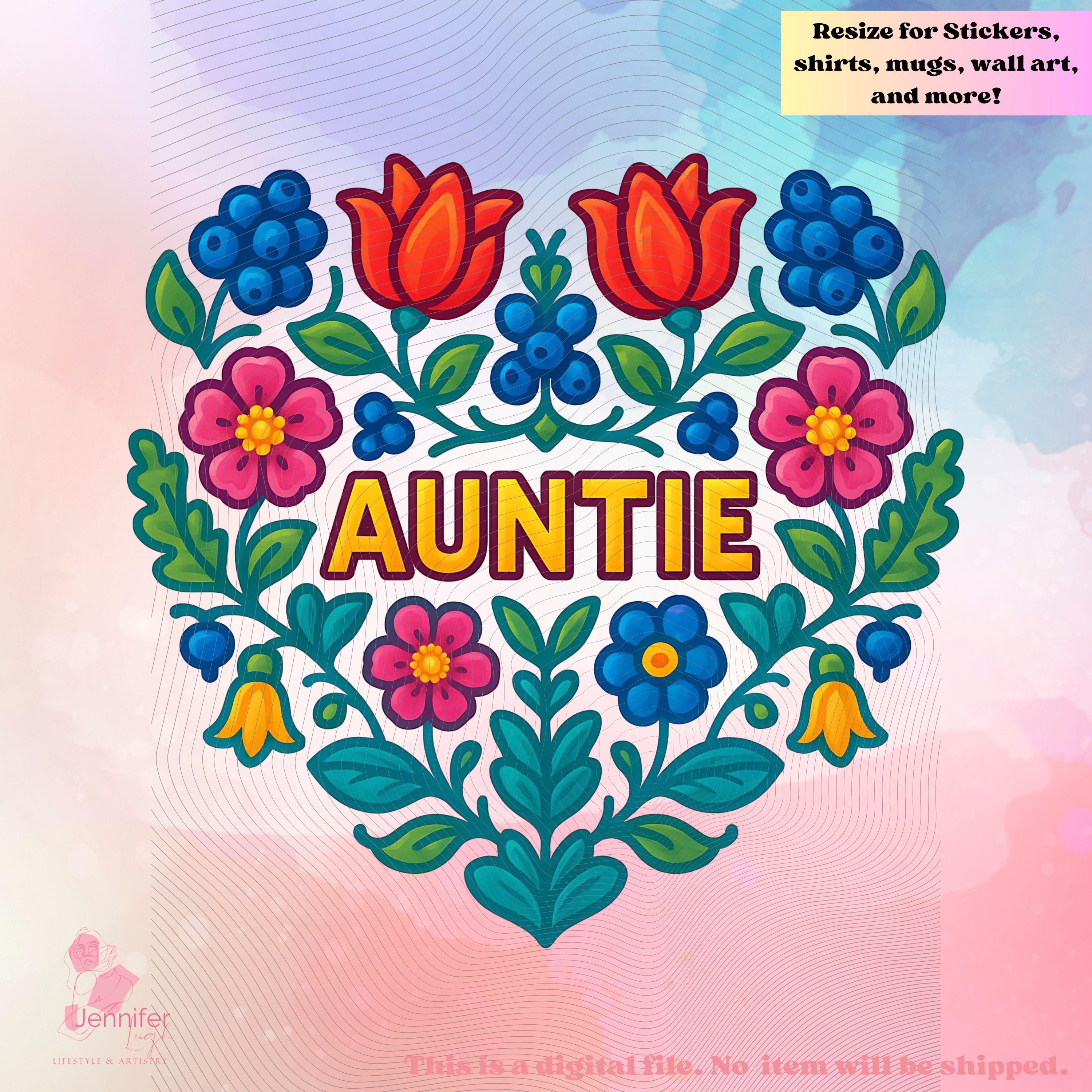 Auntie Indigenous Florals PNG Native Digital Downloads for Shirts Vinyl ...