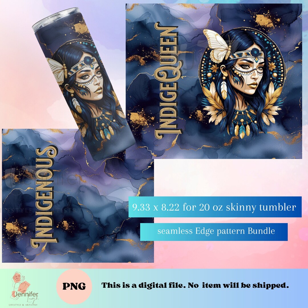 Indigenous Queen Tumbler Wrap Bundle Jpg Png Native Digital Download ...