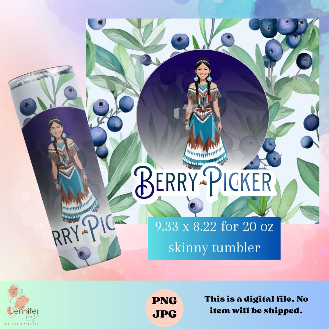Berry Picker Indigenous Png Native Digital Download for 20 Oz 9.2 X 8.3 ...