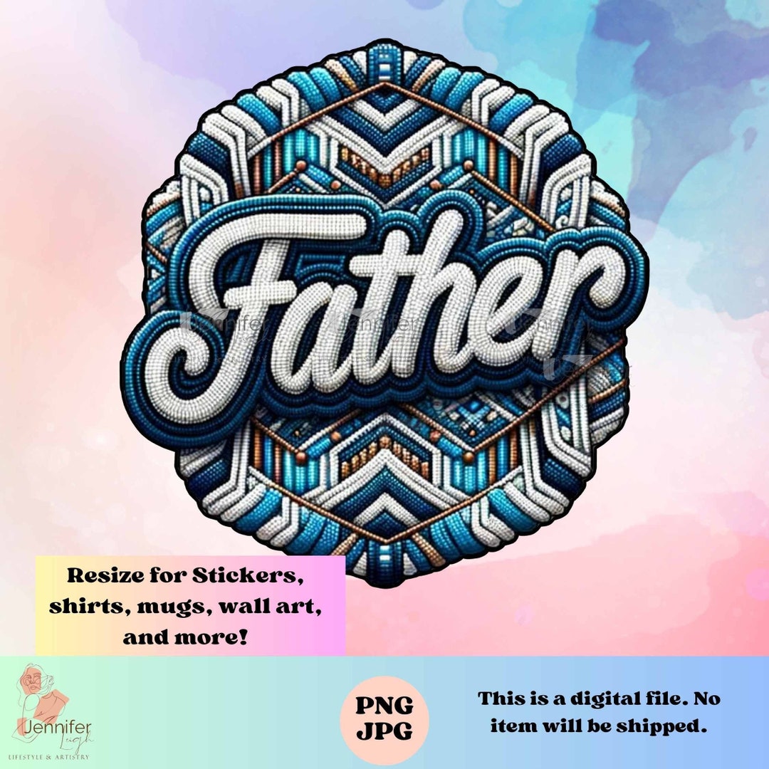 Father Indigenous Bead Round Art Style PNG Native Digital Downloads for ...
