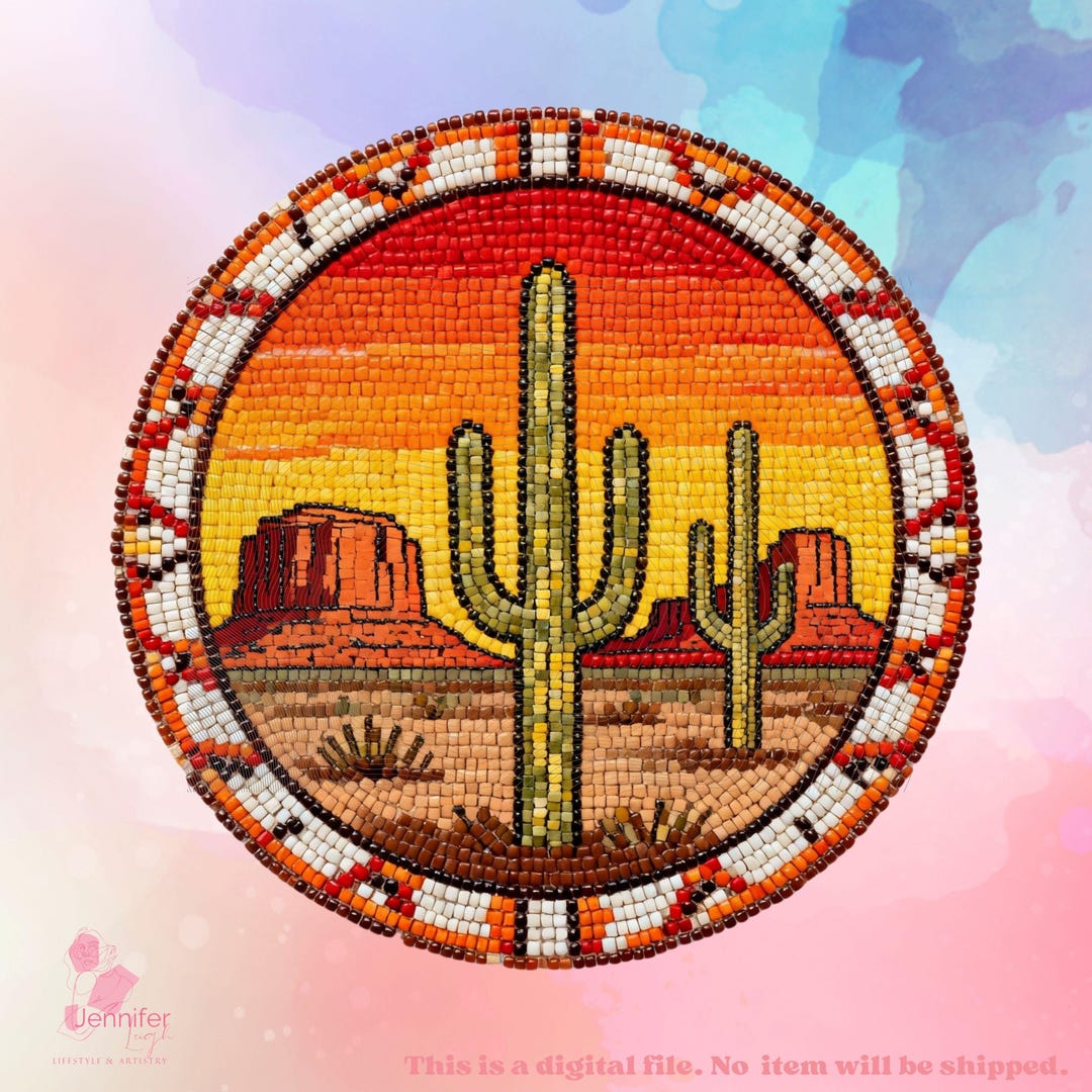 Native Round Bead Desert Style Art PNG JPG Instant Downloads for ...