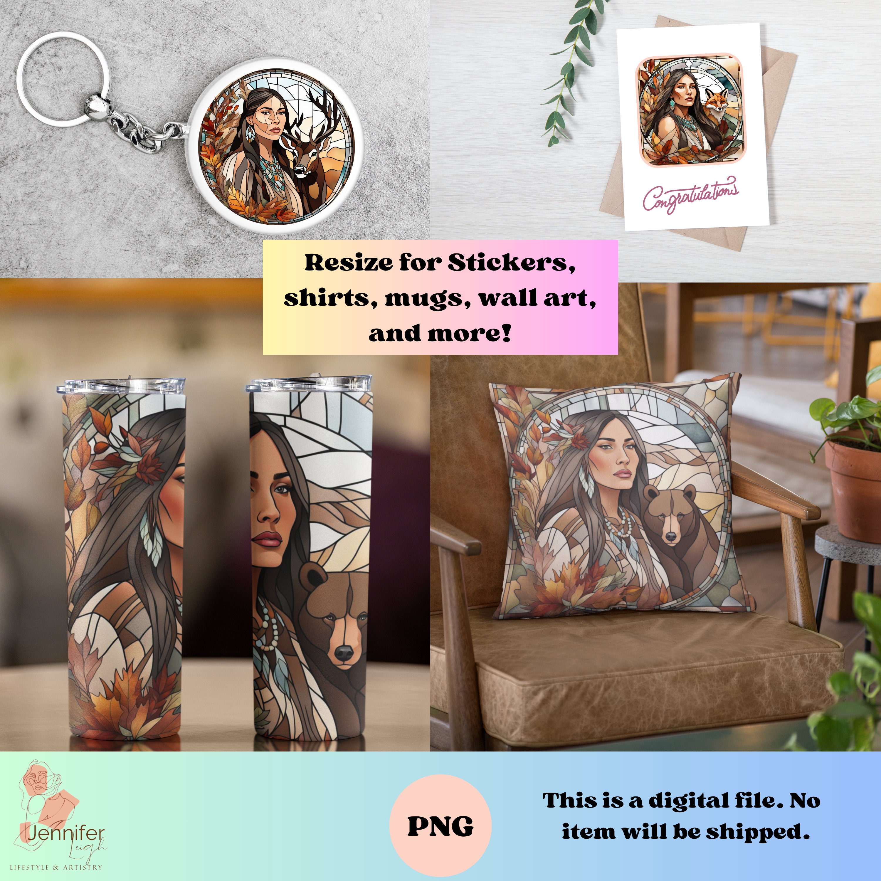 Indigenous Woman and Forest Animals Design Bundle Png Jpeg - Etsy