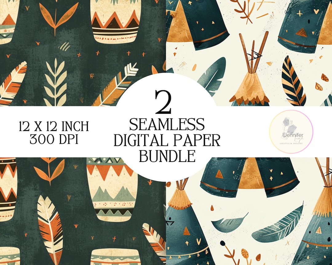 Indigenous Seamless Digital Paper Design Bundle, JPG, Native Designs ...