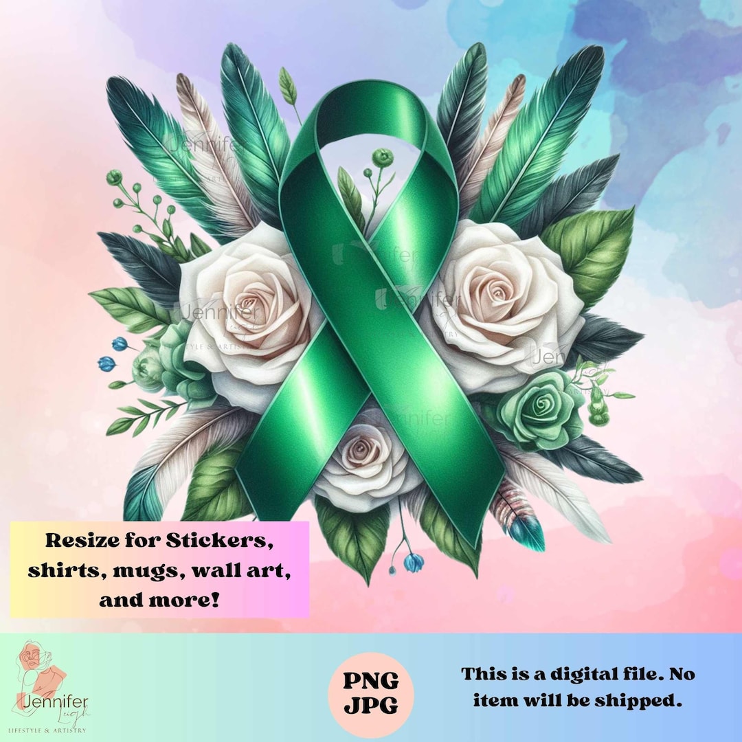 Indigenous Floral Green Ribbon Awareness Clipart Design Bundle Png ...