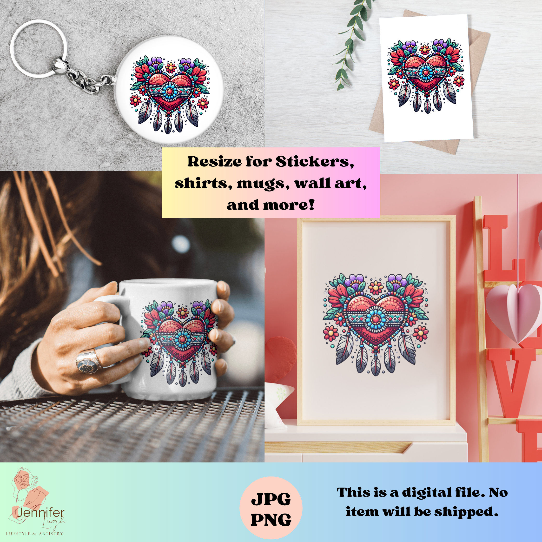 Indigenous Heart Jpg Png Native Digital Download Sublimation Design ...