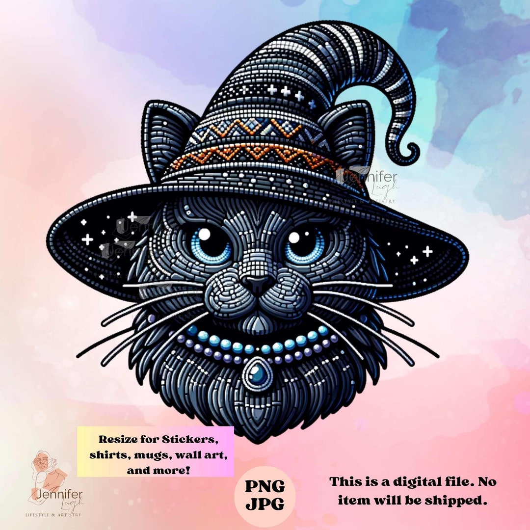 Indigenous Halloween Black Cate Design JPG Png Native Digital Download ...