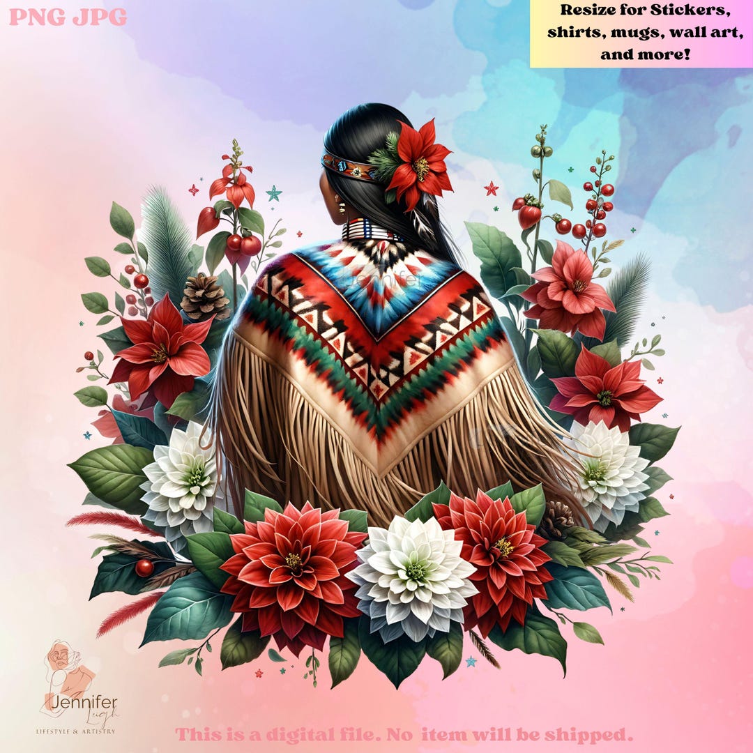 Christmas Indigenous PNG JPG Native American Designs for Digital ...