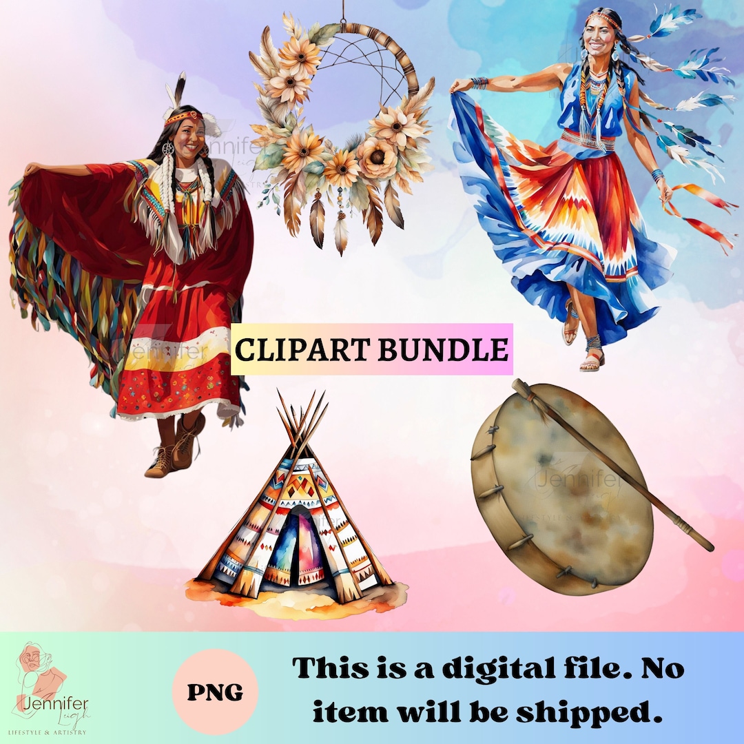 Indigenous Powwow Clipart Design Bundle Png Native Digital Download for ...