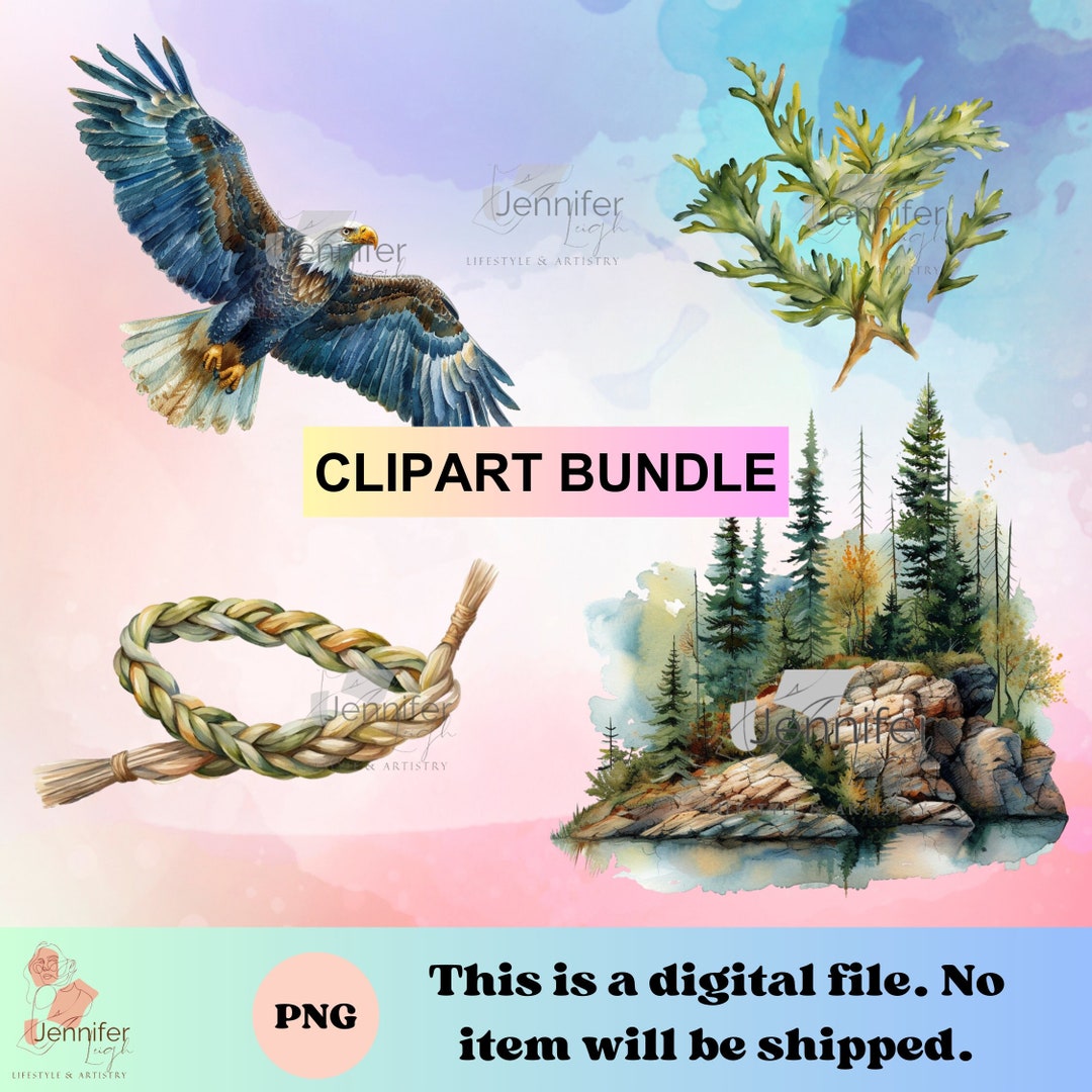 Indigenous Forest Sweetgrass Cedar Clipart Design Bundle Png Native ...