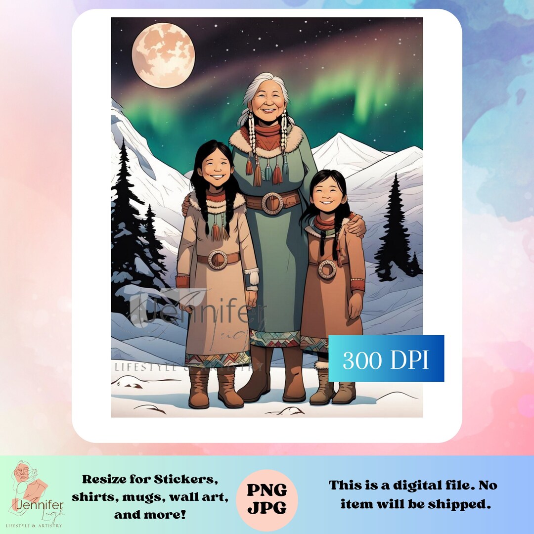 Indigenous Visits With Kokum JPG PNG Native Digital Design Download for ...