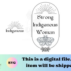 Strong Indigenous Woman SVG PNG Bundle Native Digital Download for ...