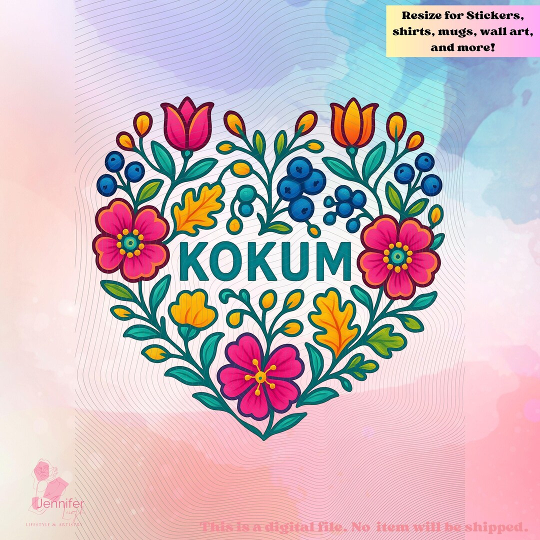 Kokum JPG PNG Native Digital Design Instant Download for Sublimation ...