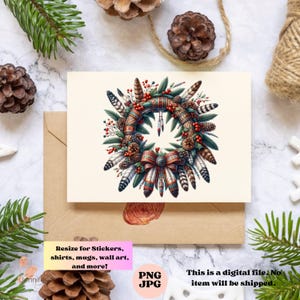 Winter Christmas Wreath Indigenous PNG JPG Native American Designs for ...
