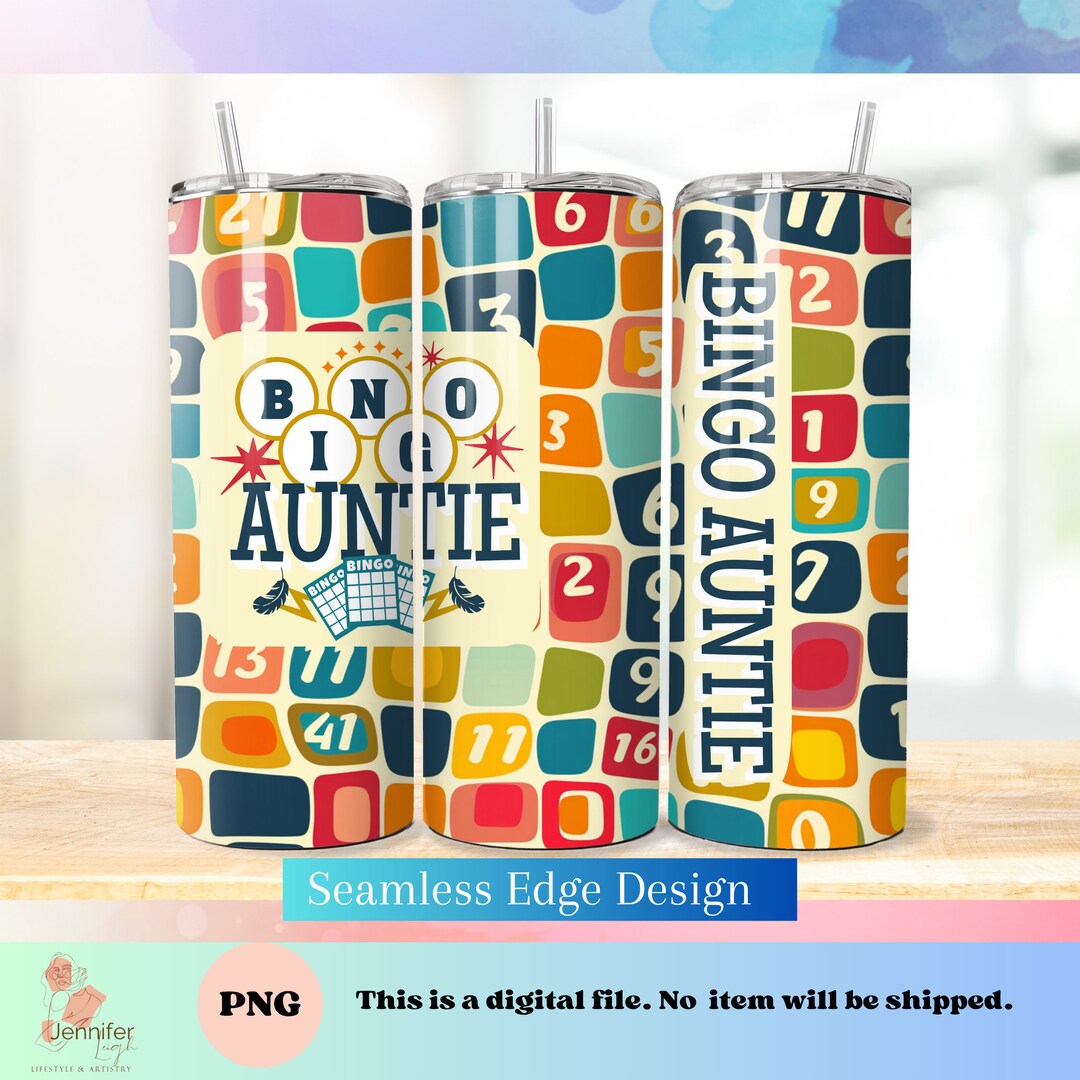 Indigenous Bingo Auntie Tumbler Wrap JPG PNG Native Digital Download ...