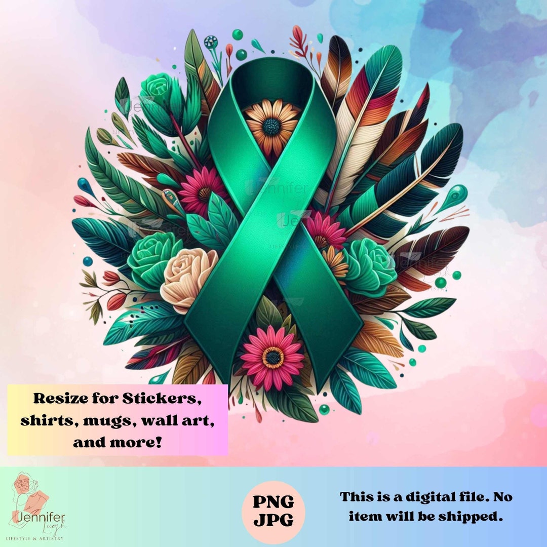 Indigenous Floral Green Ribbon Awareness Clipart Design Bundle Png ...