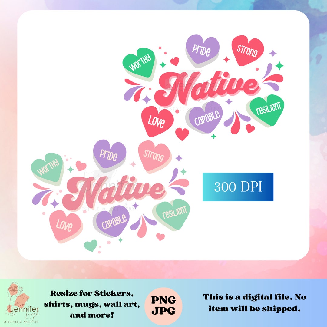 Indigenous Candy Hearts Jpg Png Native Digital Download, Printable Art ...