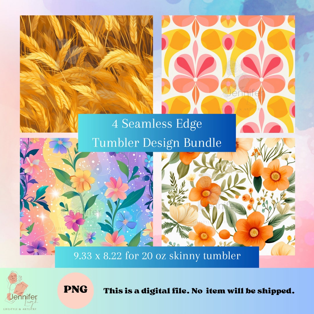Seamless Edge Pattern Bundle Png Jpg Tumbler Wrap Digital Download for ...