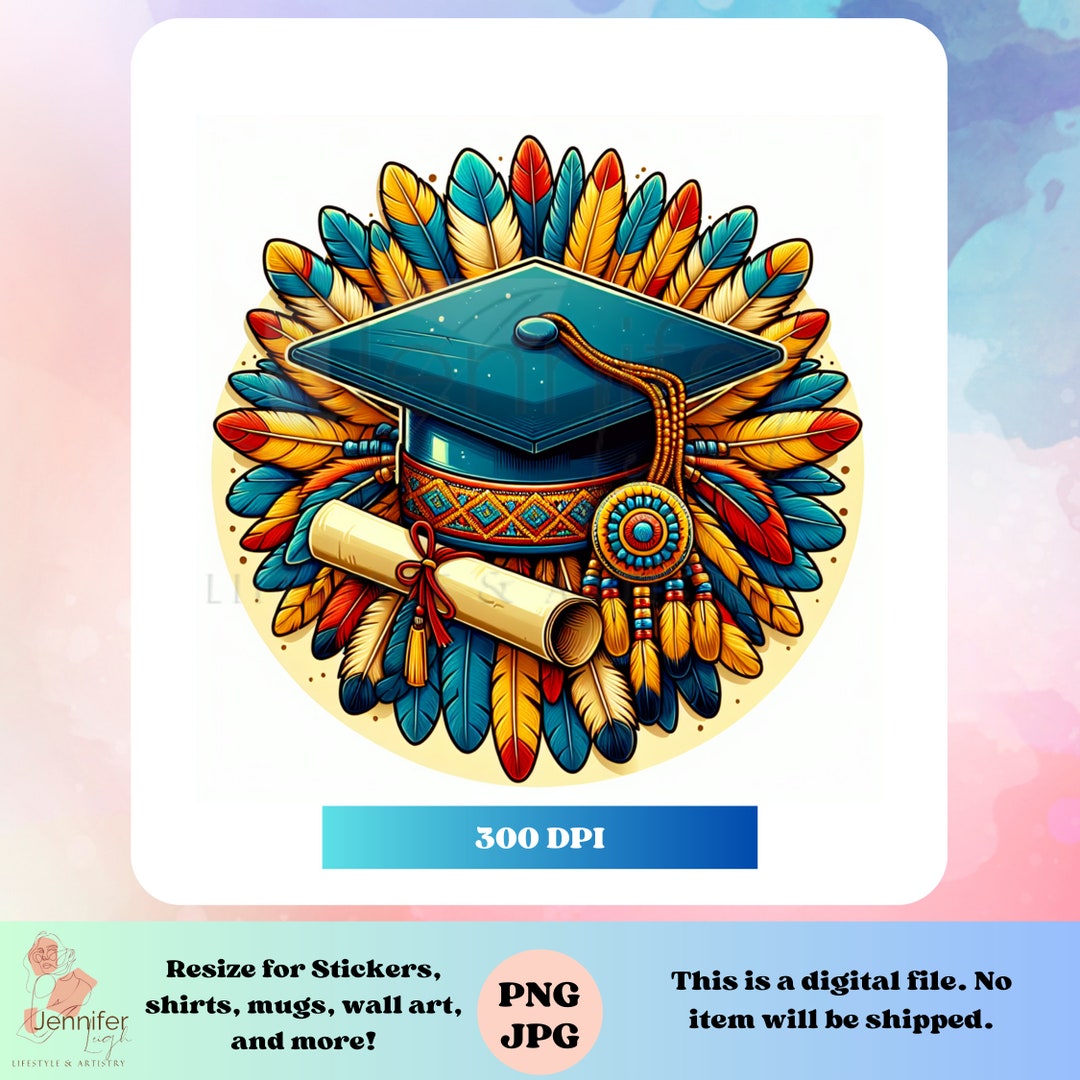 Indigenous Graduation Cap JPG PNG Native Design Digital Download for ...