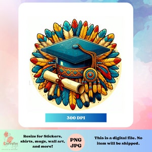 Indigenous Graduation Cap JPG PNG Native Design Digital Download for ...