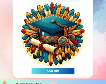 Indigenous Graduation Cap JPG PNG Native Design Digital Download for ...