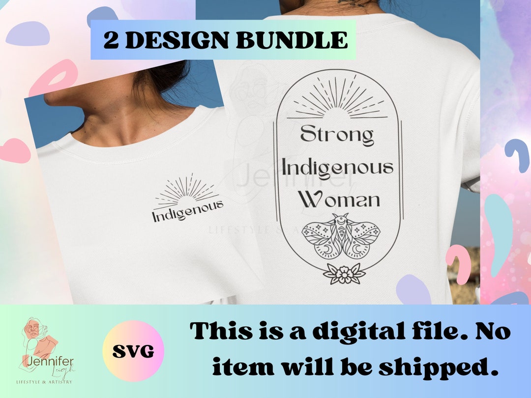 Strong Indigenous Woman SVG PNG Bundle Native Digital Download for ...
