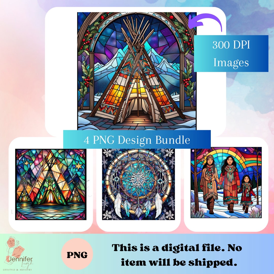 Indigenous Winter Christmas Design Bundle Png Jpeg Native Digital ...