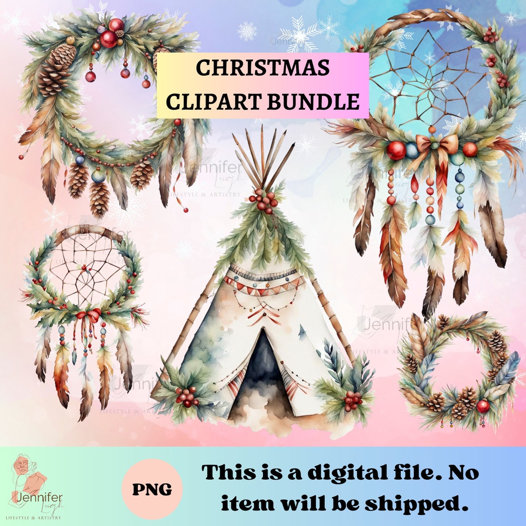 Indigenous Christmas Clipart Design Bundle Png Native Digital Download ...