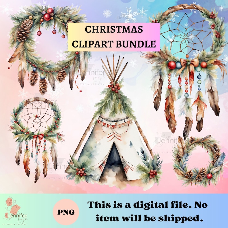 Indigenous Christmas Clipart Design Bundle Png Native Digital - Etsy