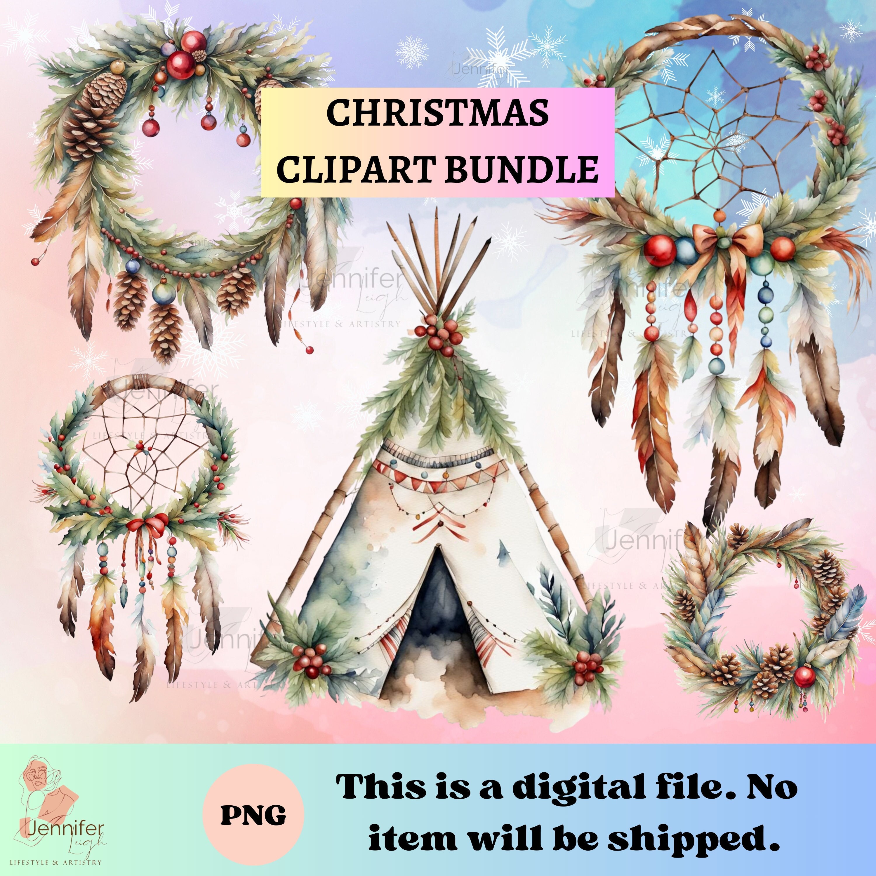Indigenous Christmas Clipart Design Bundle Png Native Digital - Etsy