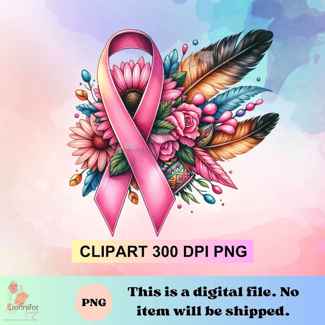 Indigenous Floral Pink Breast Cancer Awareness Clipart Design Bundle ...
