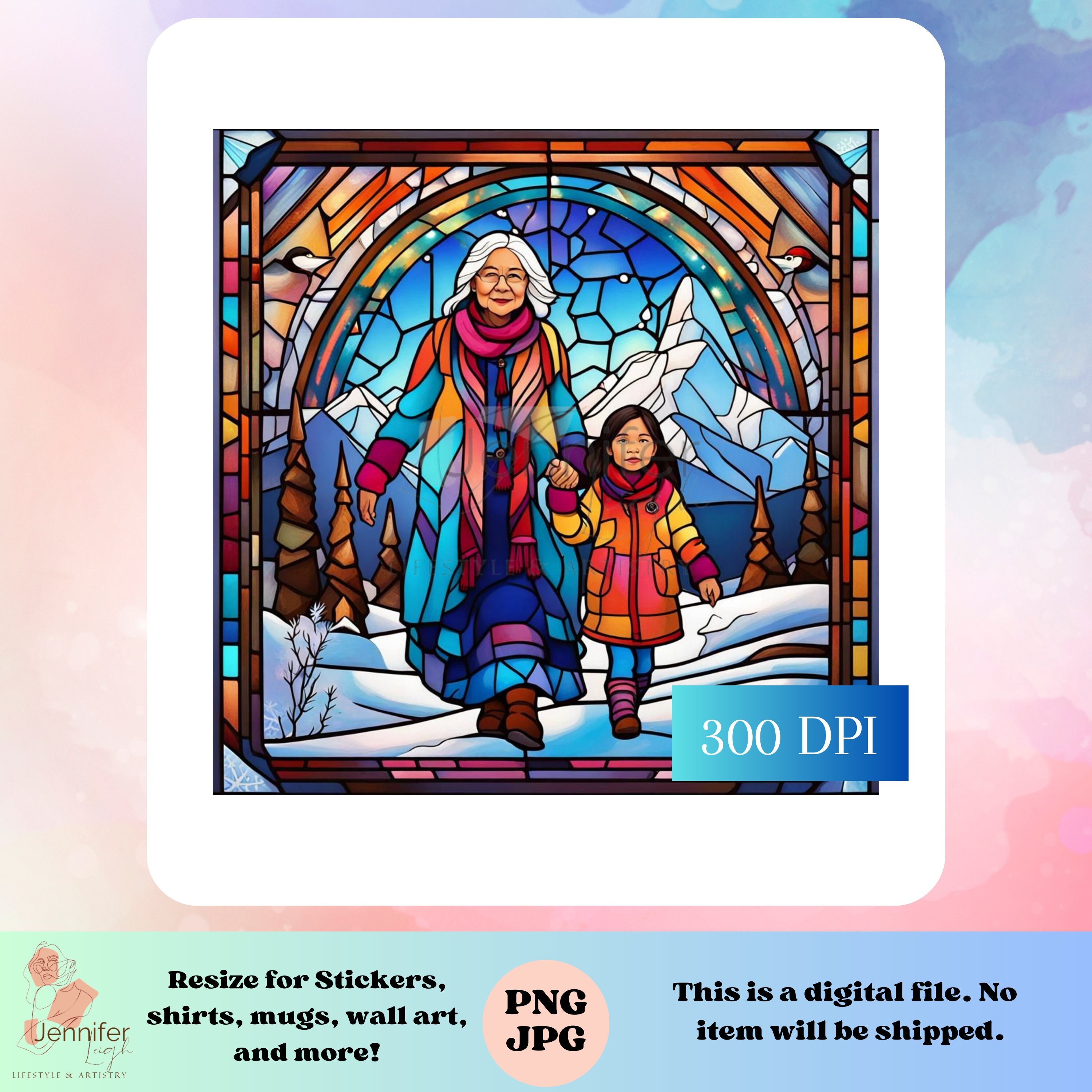 Indigenous Walks With Kokum JPG PNG Native Digital Design Download for ...