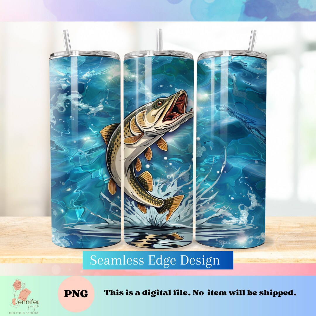 Fish Seamless Edge Png Native Digital Download for 20 Oz 9.2 X 8.3 ...