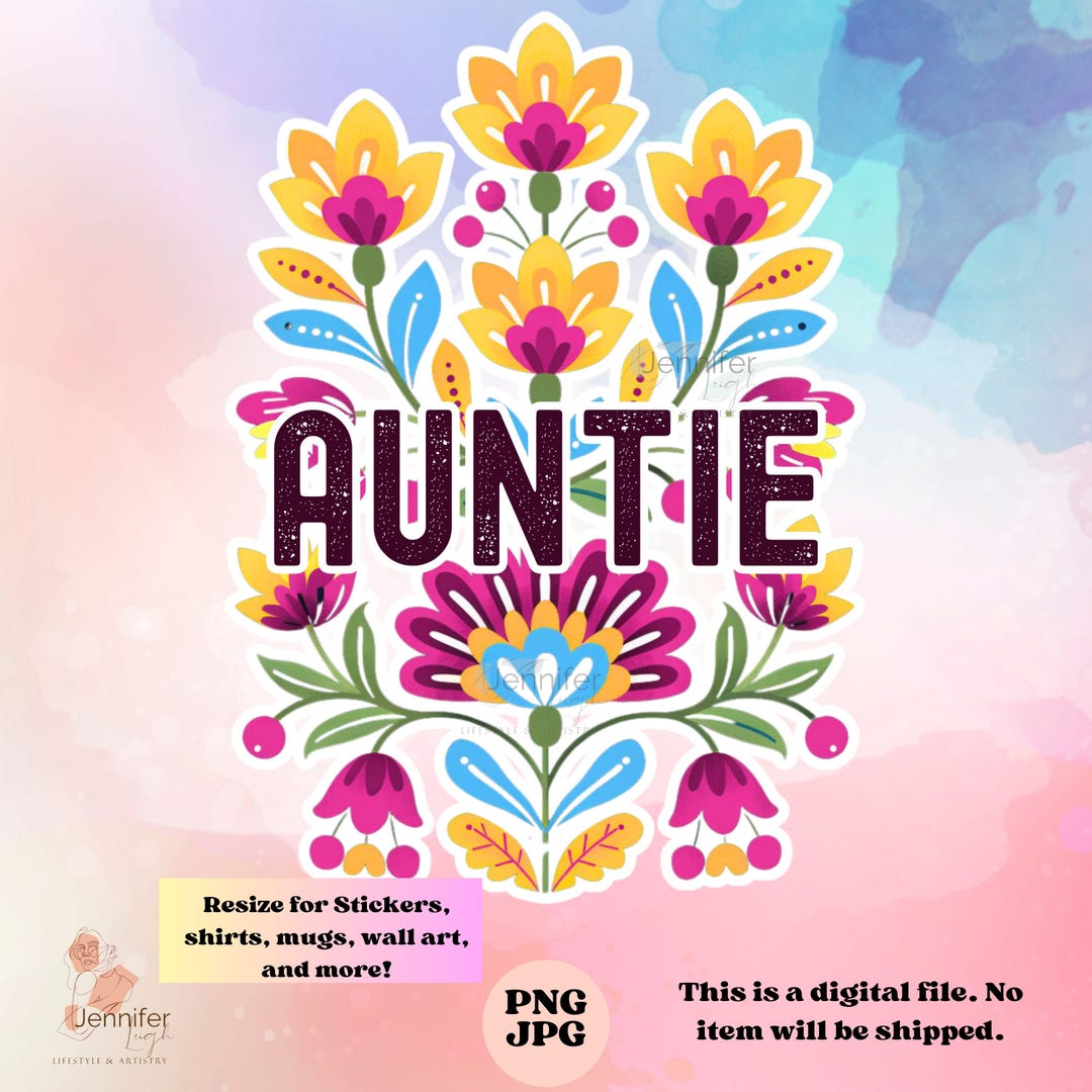 Auntie Indigenous Florals PNG Native Digital Downloads for Shirts Vinyl ...