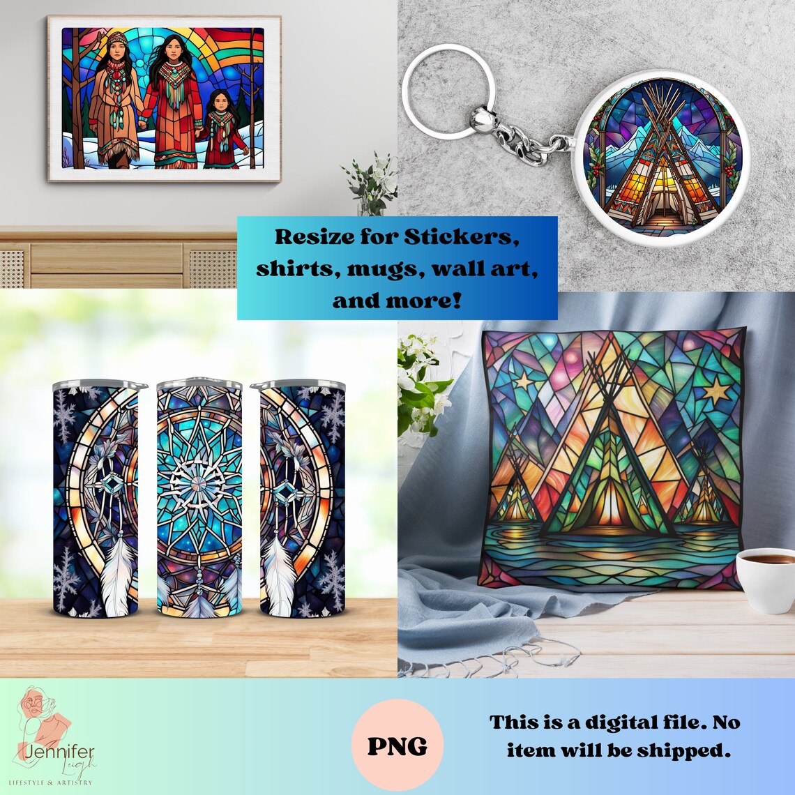 Indigenous Winter Christmas Design Bundle Png Jpeg Native Digital ...