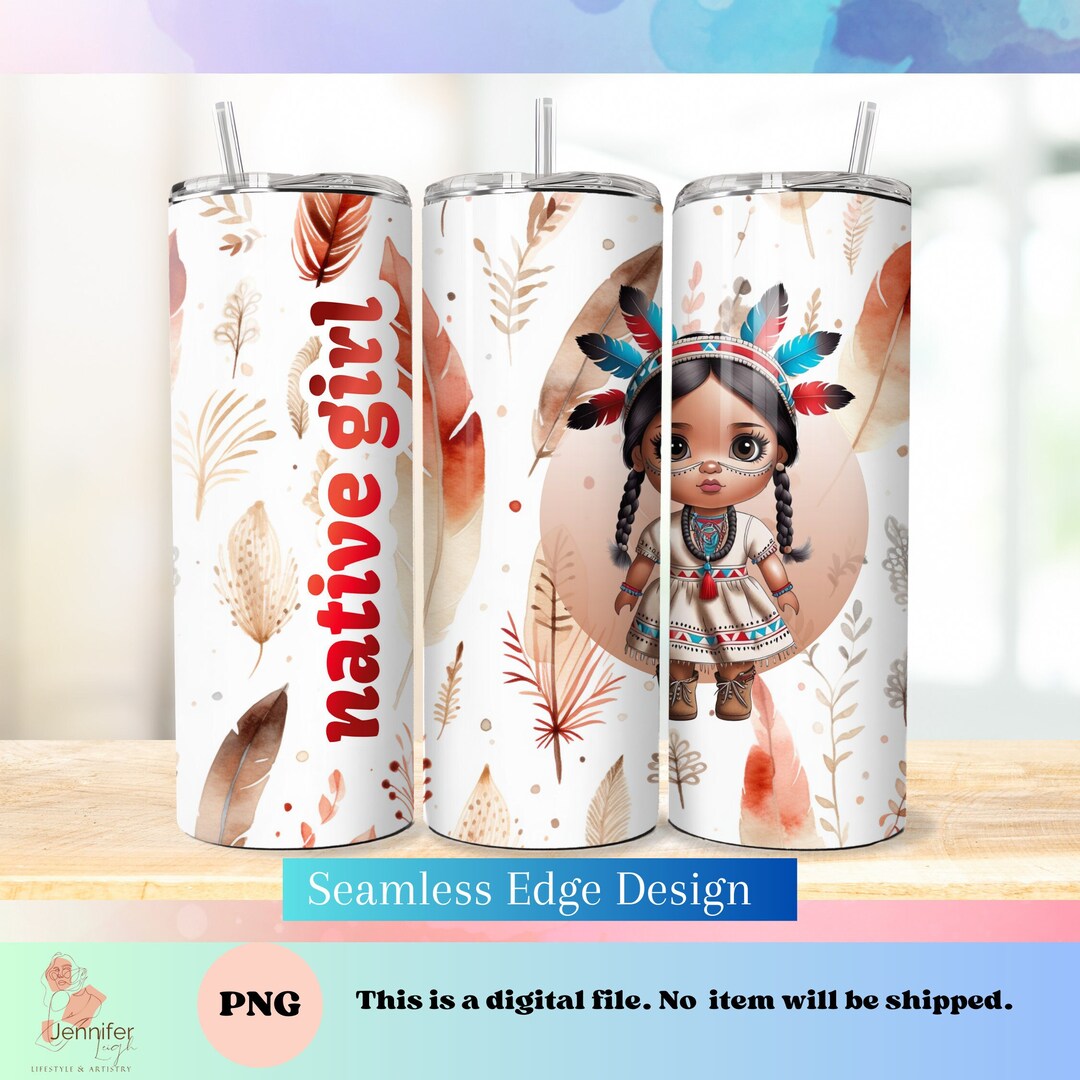 Native Girl Doll Jpg Png Native Designs Digital Download for 20 Oz 9.2 ...