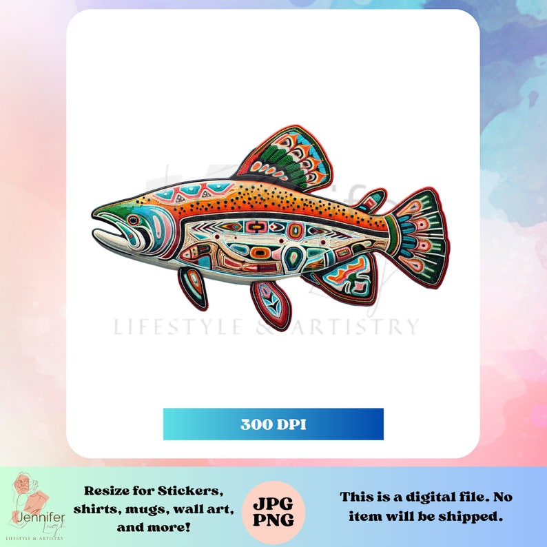 Indigenous Bead Fish Jpg Png Native Digital Download, Printable Art ...