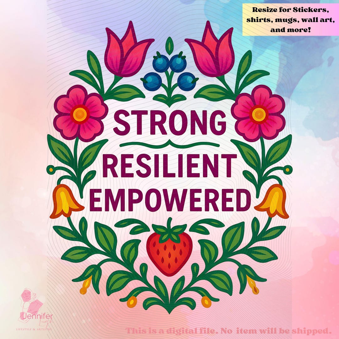 Indigenous Strong Resilient Empowered Florals PNG Native Digital ...