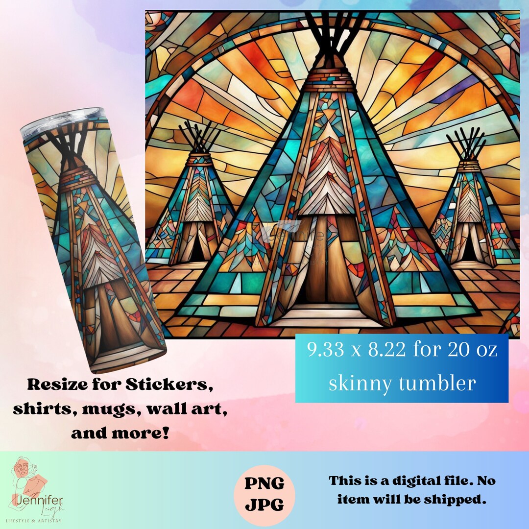 Indigenous Teepee Png Jpg Native Digital Design Download for 20 Oz 9.2 ...