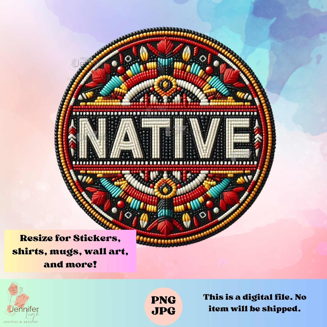 Native Round Bead Style Art PNG JPG Instant Downloads for Sublimation ...