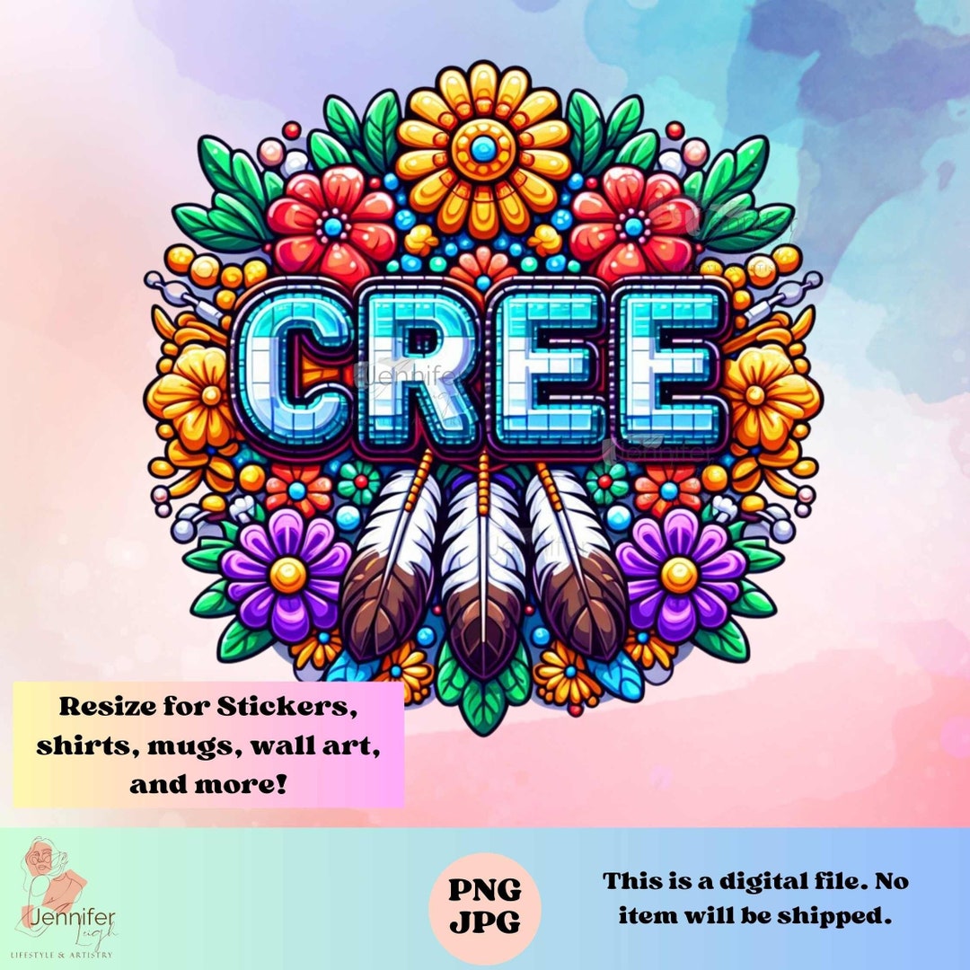 Indigenous Cree Beaded Style Art JPG PNG Native Instant Download for ...